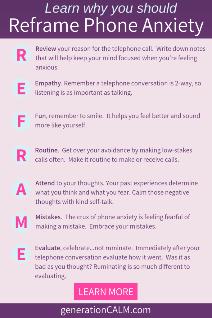 Reframe your Phone Anxiety - Learn how - Generation Calm